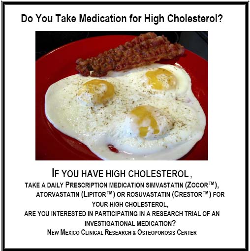 High Cholesterol - Albuquerque NM (Clinical Trial # 11692)