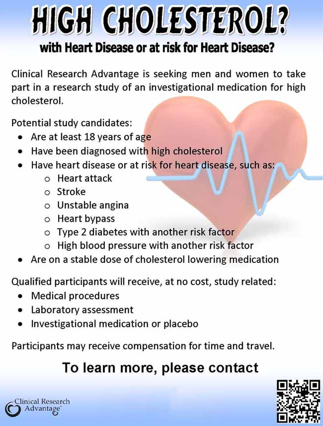 High Cholesterol - Mesa AZ (Clinical Trial # 14405)