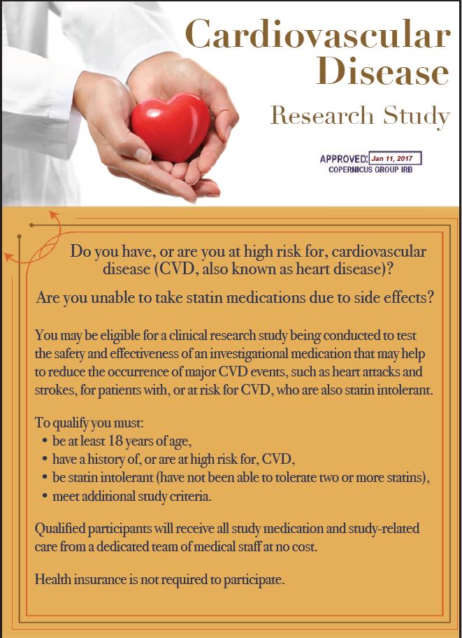 High Cholesterol - New York NY (Clinical Trial # 38820)