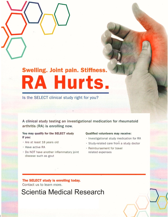 Rheumatoid Arthritis - Lakewood CO (Clinical Trial # 40183)