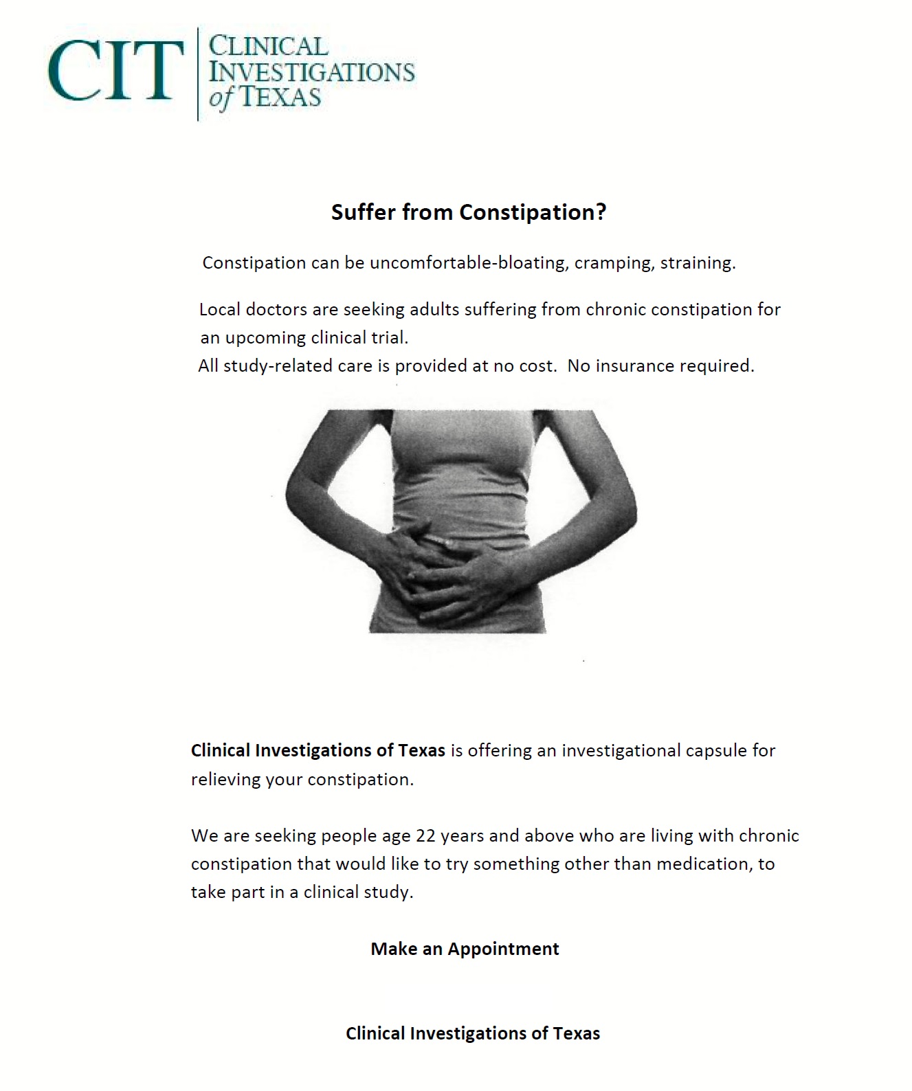 Chronic Constipation - Plano TX (Clinical Trial # 41507)